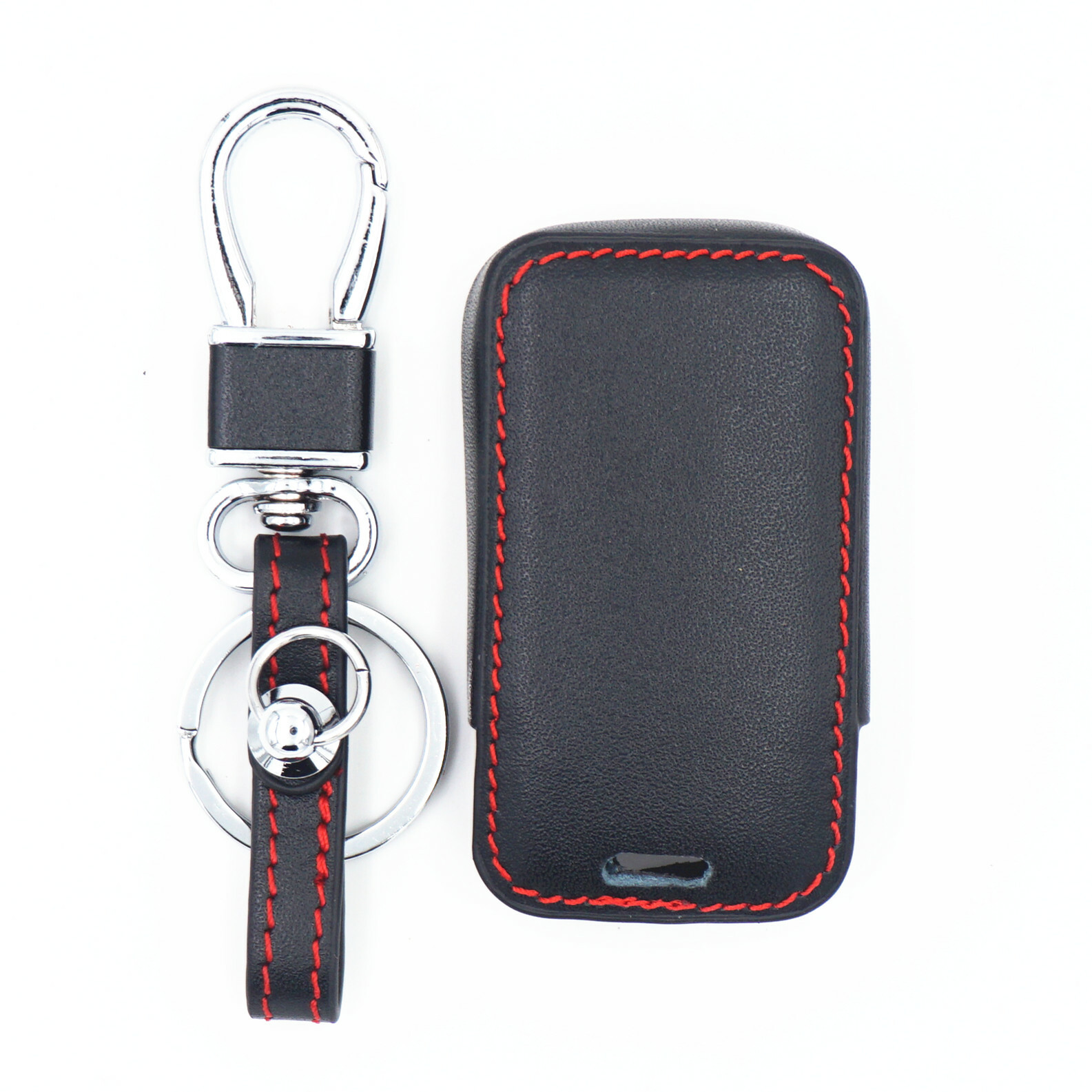 Black 3 Buttons Leather Smart Remote Key Case Cover Chain For Toyota ...