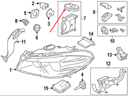 NEW BMW 5 F10 RIGHT HEADLIGHT COVER CAP 63117349290 7349290 2015OEM NO ...