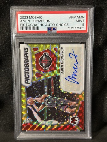 2023 Mosaic Choice Amen Thompson Pictographs Autograph Choice PSA 9 | eBay