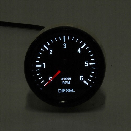 12V 52mm Rev Counter 0-6000 RPM Analogue Tachometer Tacho Gauge Meter ...
