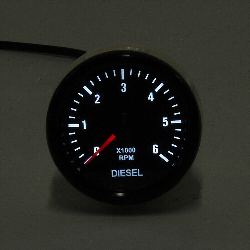 12V 52mm Rev Counter 0-6000 RPM Analogue Tachometer Tacho Gauge Meter ...