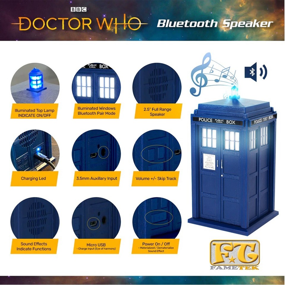 Doctor Who TARDIS Portable Bluetooth® Speaker with LED’s and Sound ...