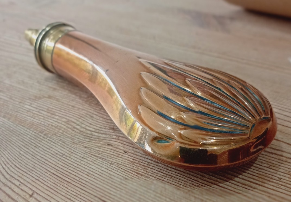 James Dixon and Sons brass & copper powder flask shot flask | eBay UK