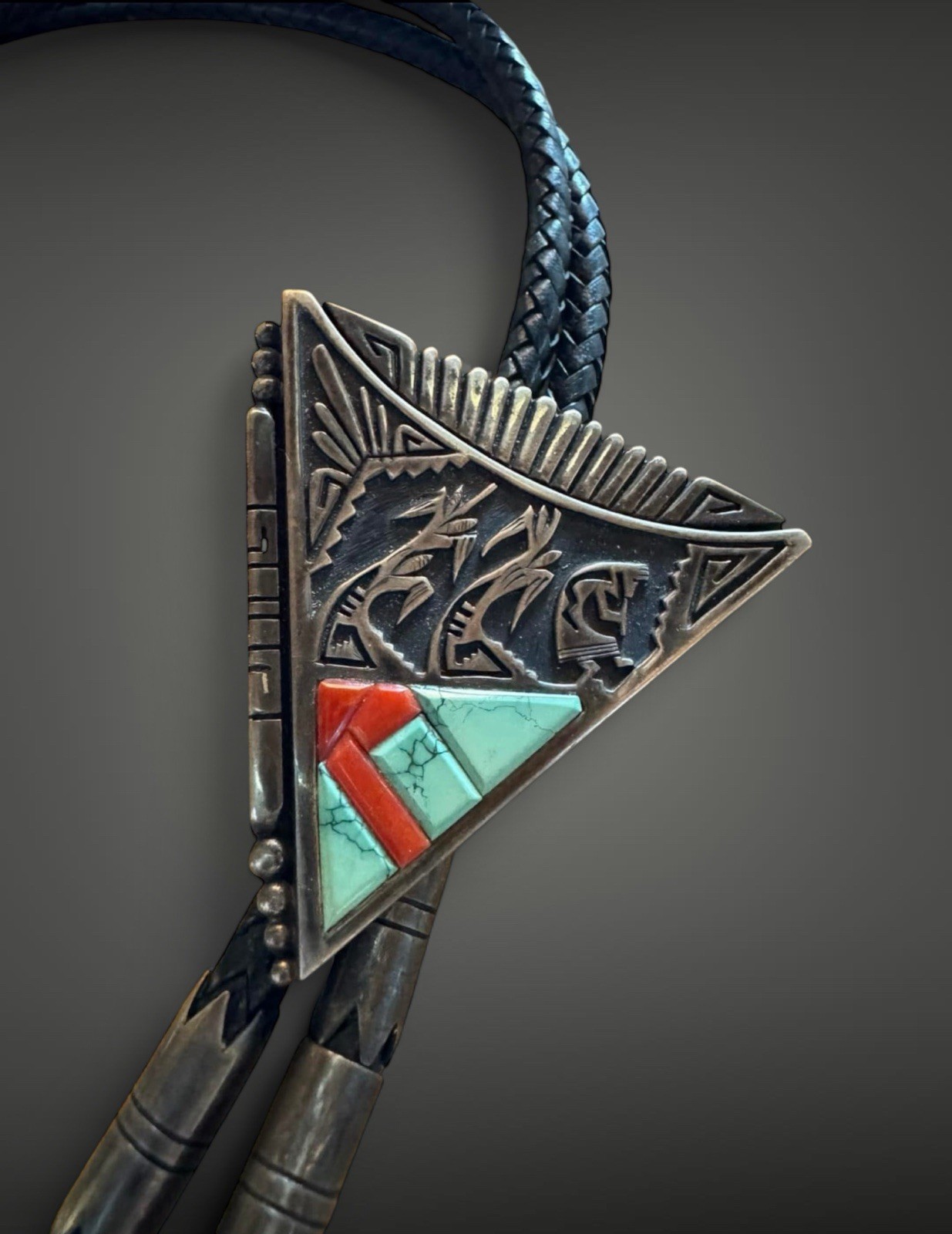 Alvin And Lula Begay bolo tie - Gem