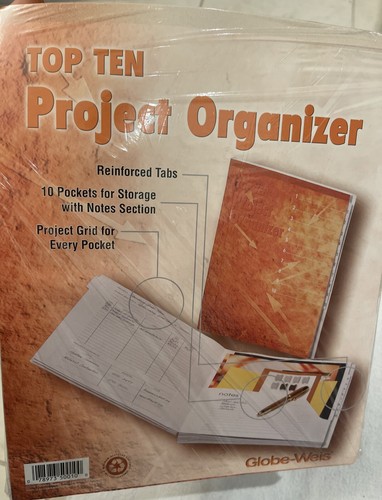 Top Ten Project Organizer w 10 Pockets For Storage Notes Section ...