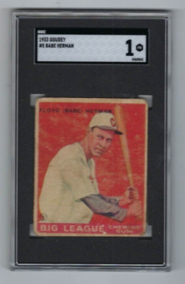 1933 Goudey baseball card #5 Babe Herman Chicago Cubs graded SGC 1 | eBay
