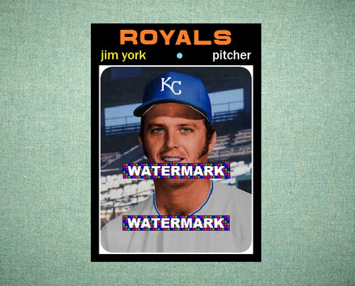 Jim York Kansas City Royals 1971 Style Custom Baseball Art Card | eBay