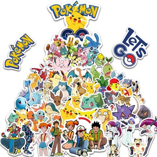 100pc POKEMON KAWAII PIKACHU VINYL STICKERS, Great Set, DECORATE-Toybox ...
