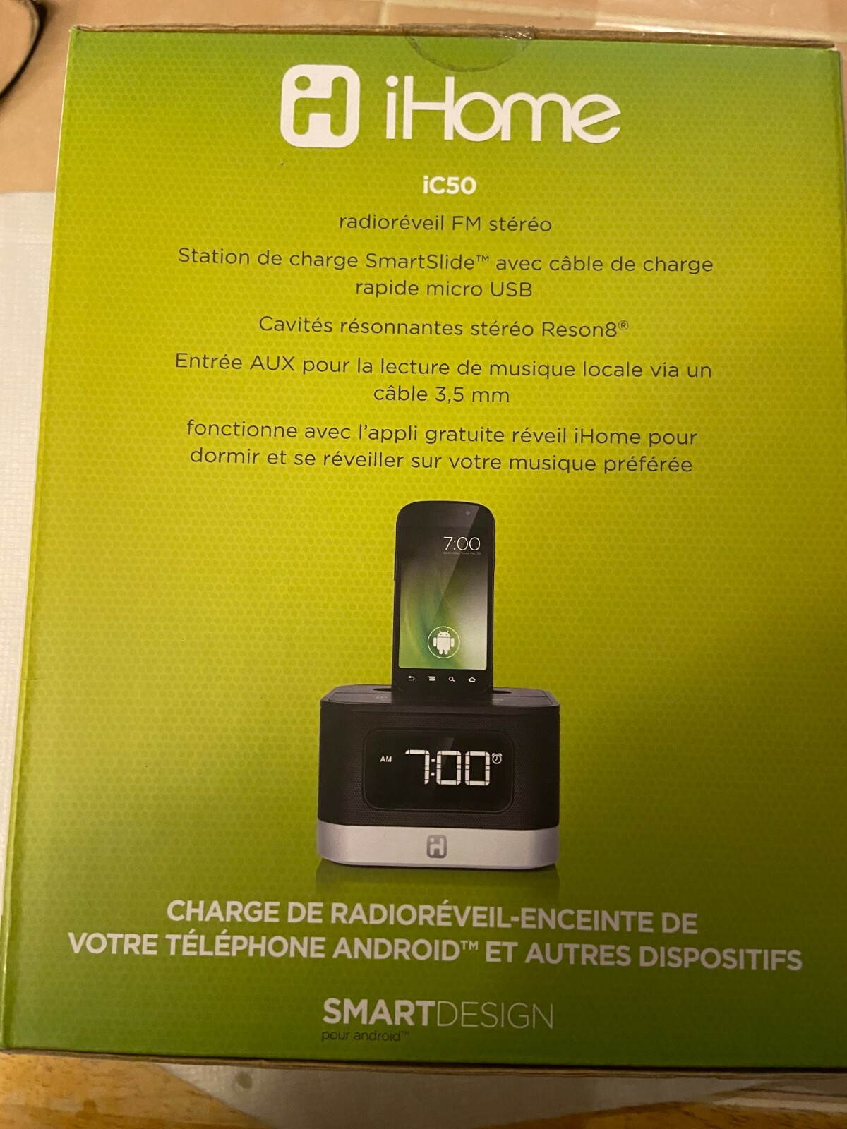 iHome IC50 Android Smart Phone Dock Clock Radio Speaker- for sale ...