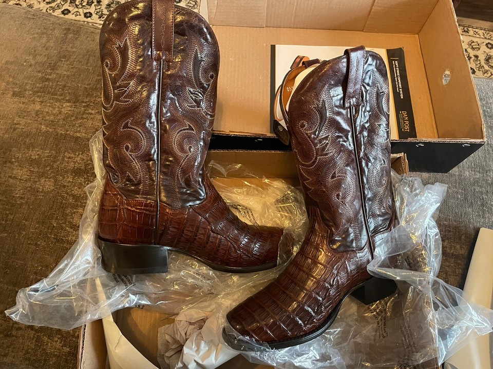 Dan Post Boots Bayou Square Toe Cowboy Mens Brown Dress Boots DP3074 9 ...