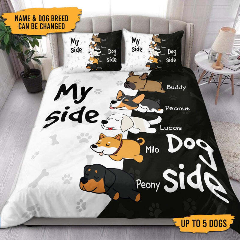 Dog Side Comforter Of The Bed Bedding Sets Duvet Cover Set,Her