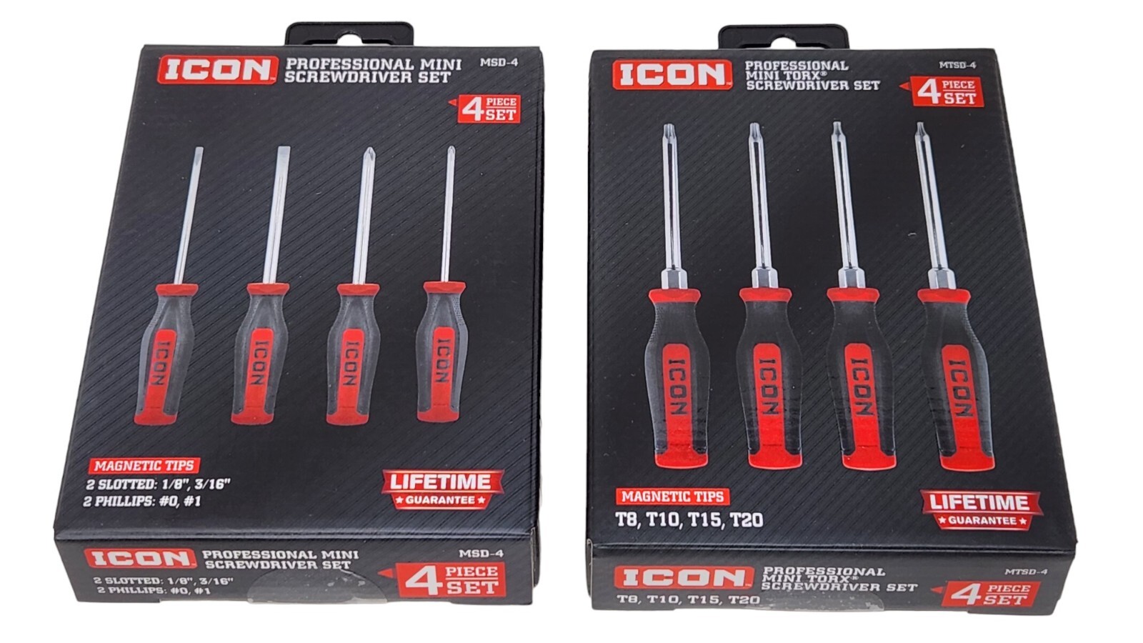 Icon Professional Mini Screwdriver Bundle Set 8 Pcs MSD-4 MTSD-4 59468 ...