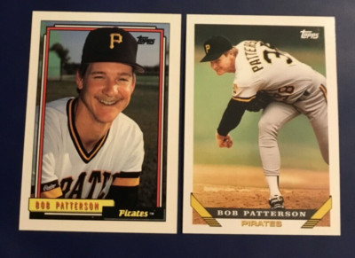 1992 & 1993 Topps #263 #299 BOB PATTERSON Lot 2 Pittsburgh Pirates Nice ...