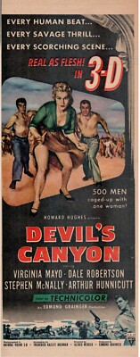 1950’s “Devil’s Canyon 3-D” Virginia Mayo/Dale Robertson movie ad 13x5 ...