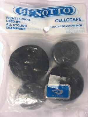 BENOTTO BLACK HANDLEBAR TAPE CELLO-TAPE SATIN FINISH w/BLACK BAR END ...
