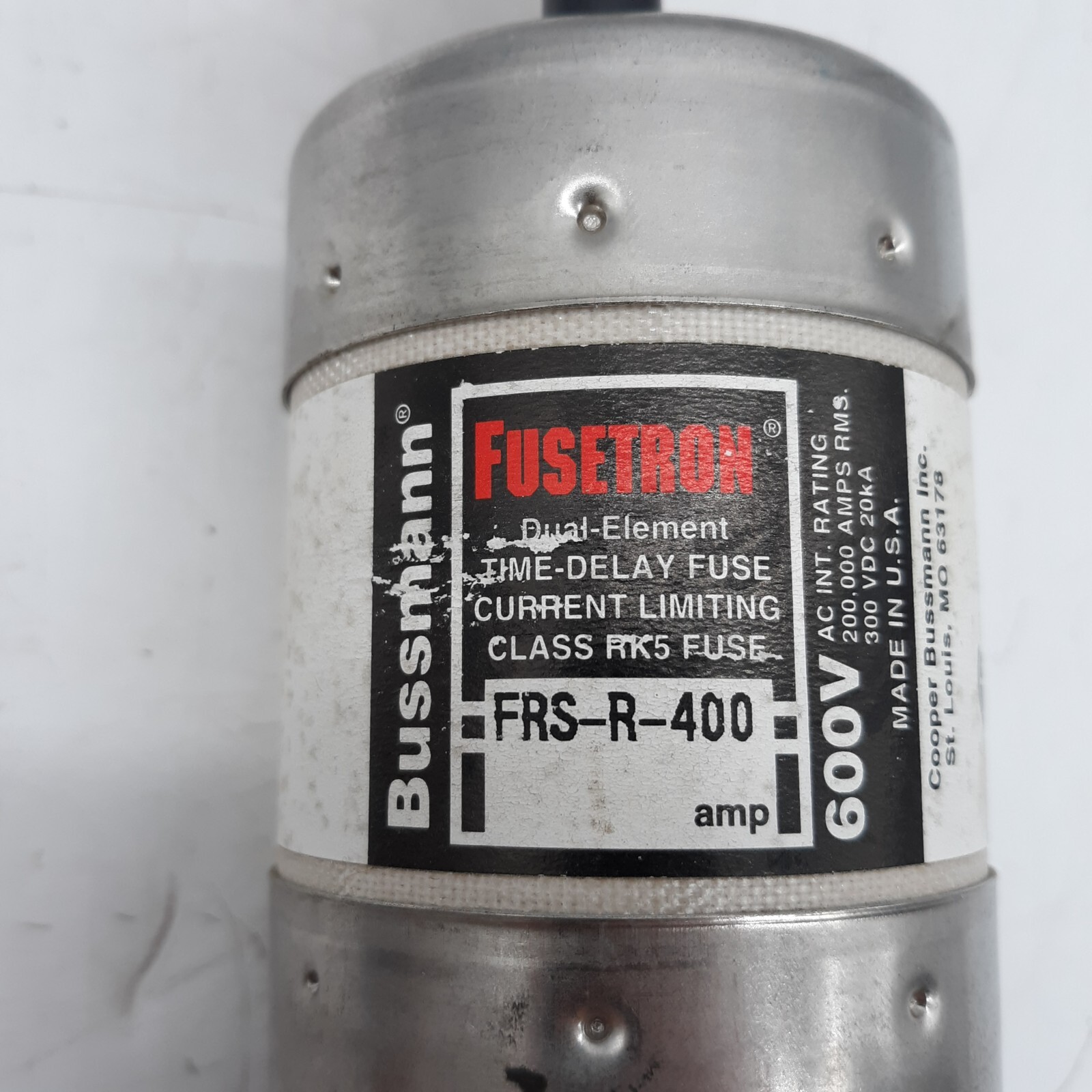 Fusetron FRS-R-400 RK5 Fuse 600V Dual Element Time-Delay Fuse Lot of 2 ...
