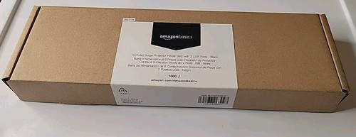 Amazon Basics Rectangular 6-Outlet Surge Protector Power Strip 6-Ft ...