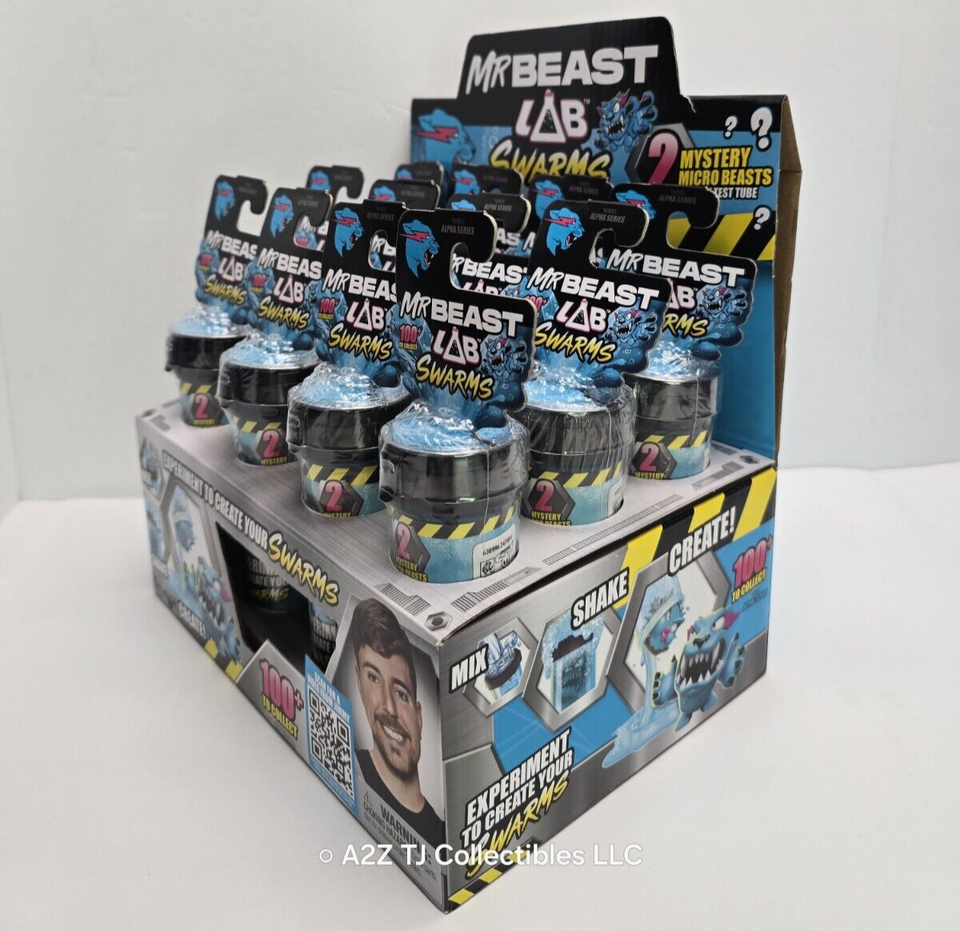 Mr Beast Swarms 12x , 1” 2 Figure Beasts Tubes with Display Box MrBeast ...