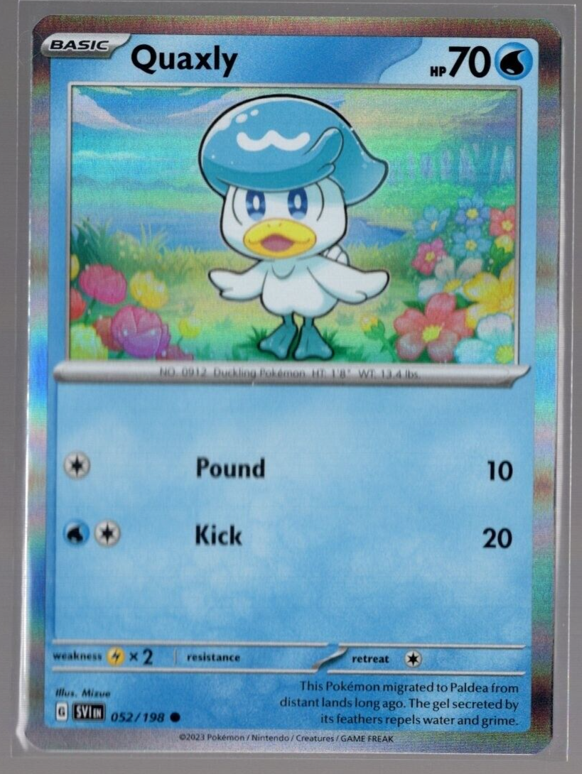Quaxly 052/198 Holographic Common Promo Scarlet & Violet Pokemon TCG ...