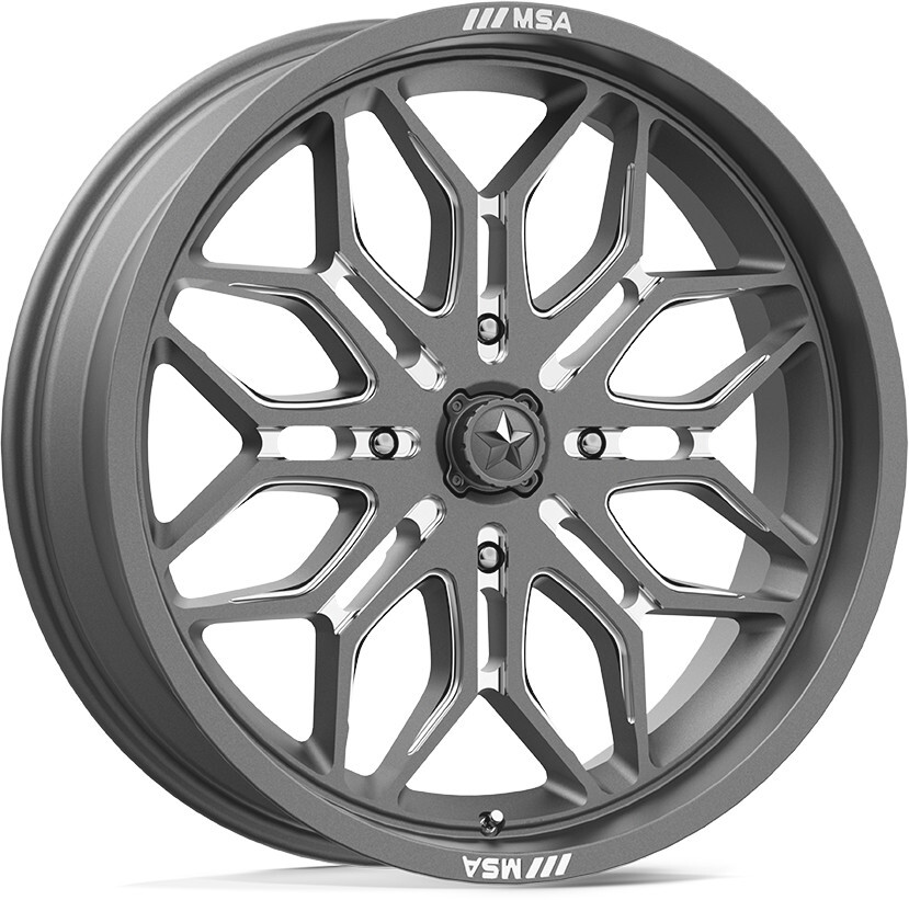 Kit 4 System 3 MT410 Tires 37x9-22 on MSA M47 Sniper Gray Wheels 1KXP ...