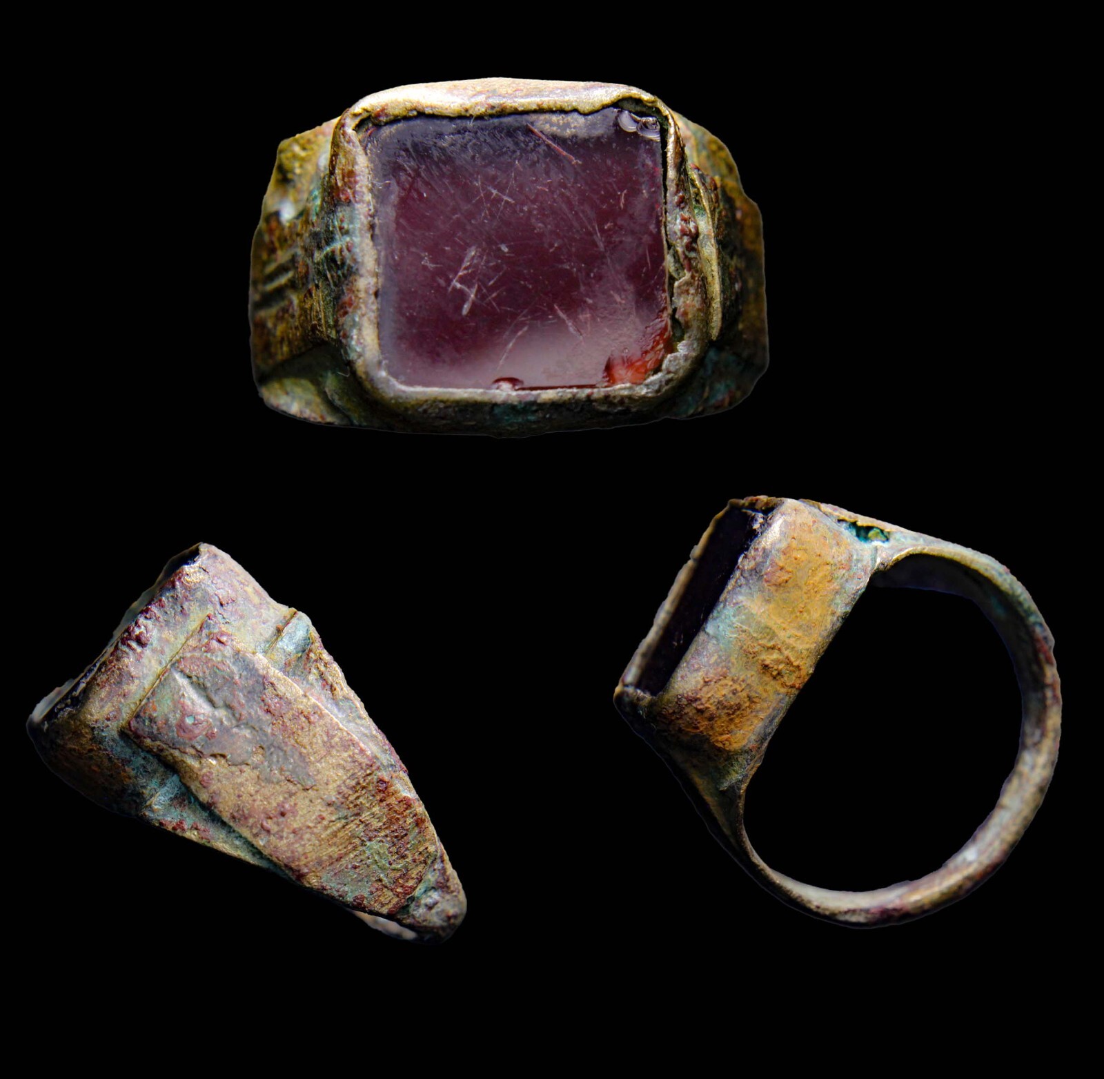 RARE Roman Legionary Ring with Red Carnelian Stone, as Found Uncleaned ...