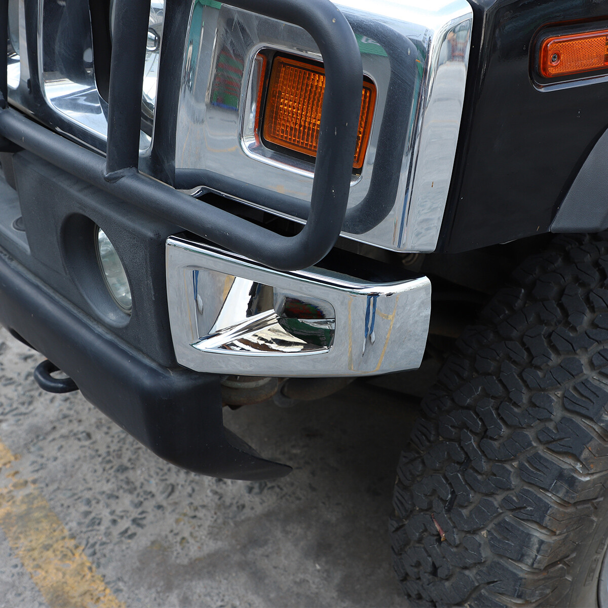 7pcs Chrome Front Bumper & Side Cover Trim Kit For Hummer H2 SUV SUT ...
