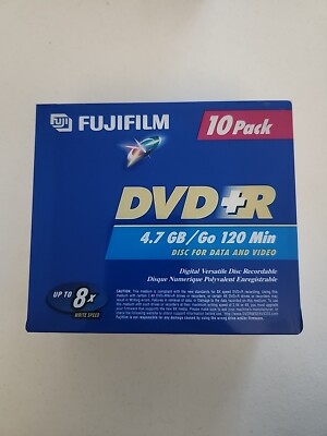 NEW Fujifilm DVD-R Video Recordable Disks 10-Pack 4.7 GB 120 Minutes ...