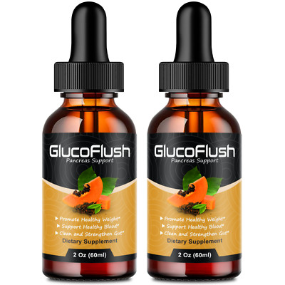 (2 Pack) Glucoflush Liquid Drops - Healthy Blood Sugar Support Advanced ...