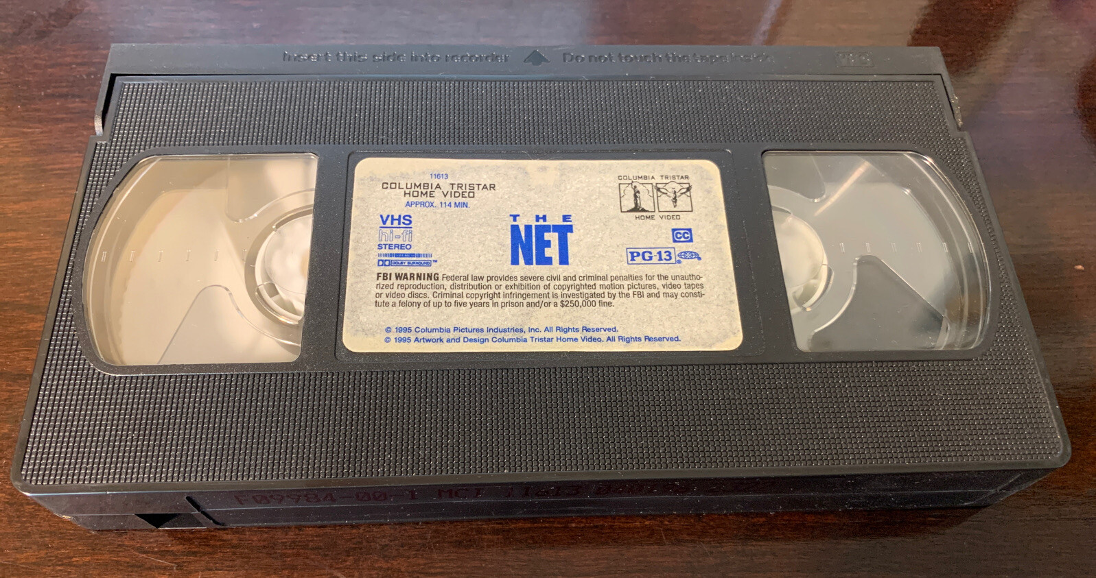 The Net VHS Tape with Sleeve SANDRA BULLOCK and DENNIS MILLER Thriller ...