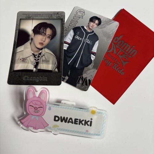Stray Kids Changbin Keychain Random Name Badge Photo Card Set From ...