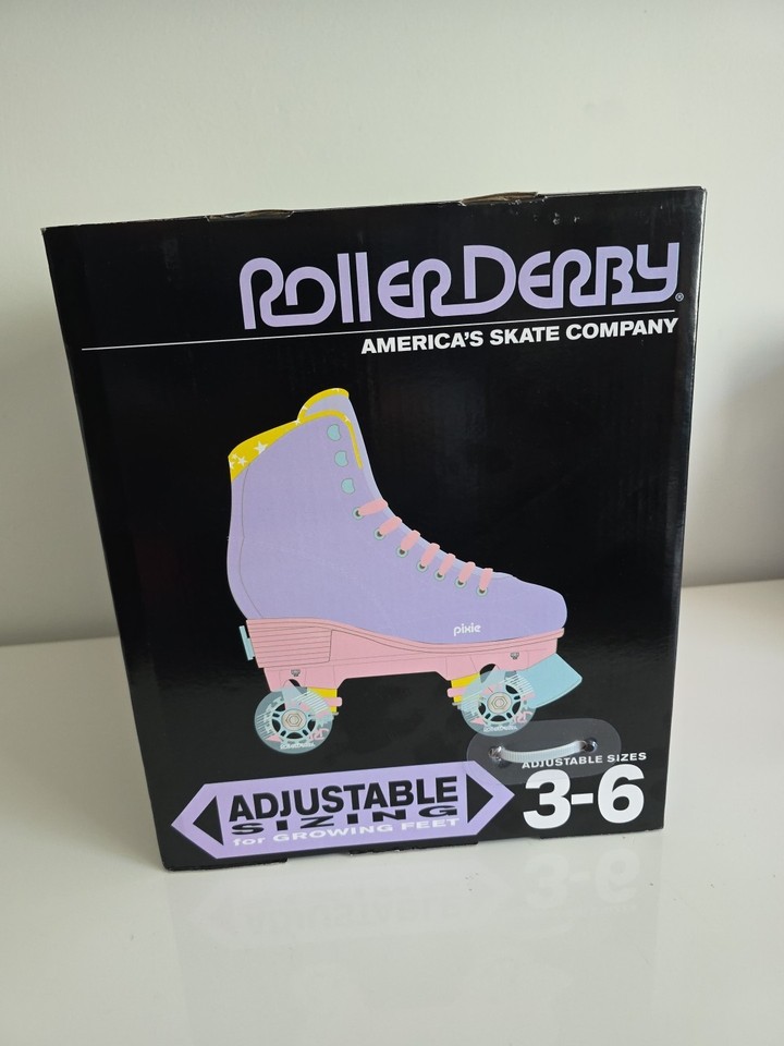 Roller Derby Pixie Adjustable Roller Skates Girls Size 3-6 New in Box ...
