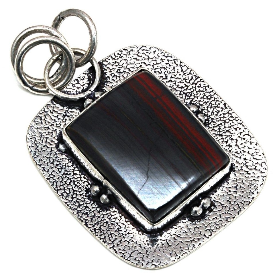 Pendant Iron Tiger's Eye Gemstone Handmade Gift For Her Silver Jewelry ...
