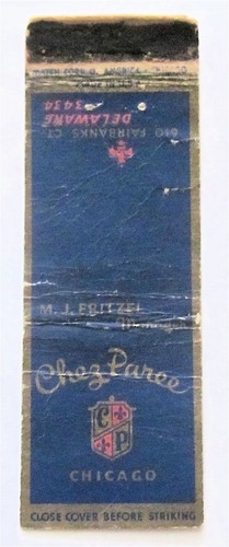 CHEZ PAREE NIGHTCLUB 610 N.FAIRBANK Ct 1932-1960 CHICAGO IL VNTG ...