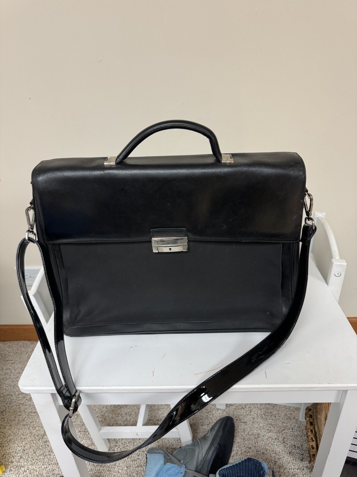 A.testoni Business Bag Black Shoulder Bag Replacement Strap | eBay