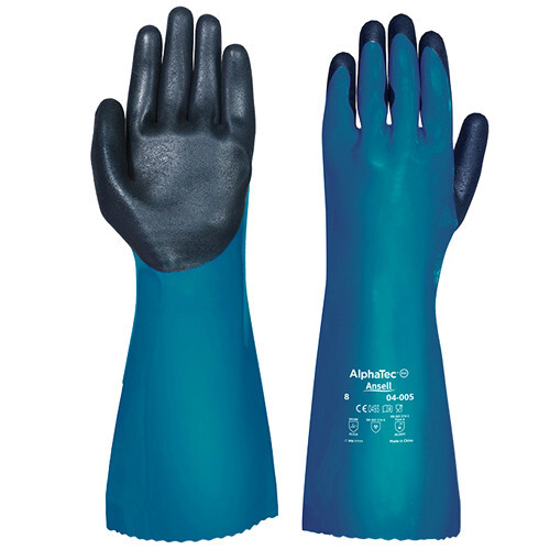 (2 Pair) Ansell AlphaTec 04-005 Nitrile PVC Chemical Resistant Gloves | eBay