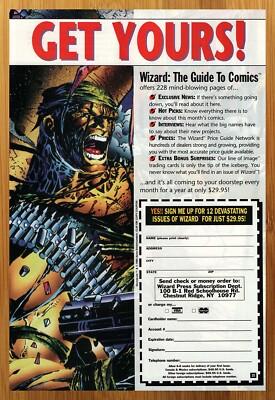 1993 Wizard Subscription Vintage Print Ad/Poster Jim Lee Deathblow ...