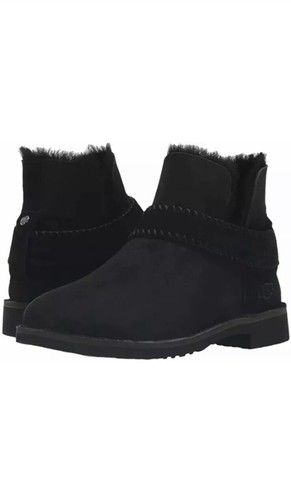 UGG Mckay Black Suede Sheepskin Ankle Boots Booties Size US 7.5 Womens ...