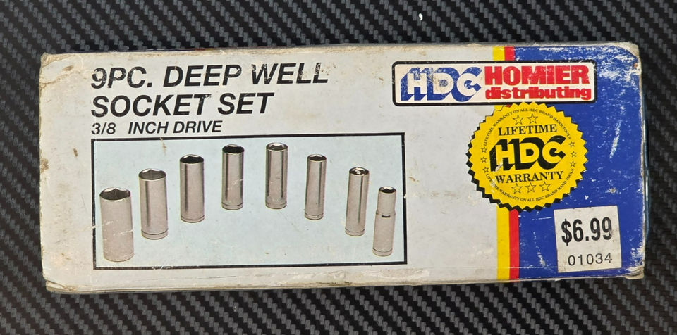 HDC Homier Tool 3/8” Drive SAE 9-Piece Deep Socket Set Model # DW938 ...