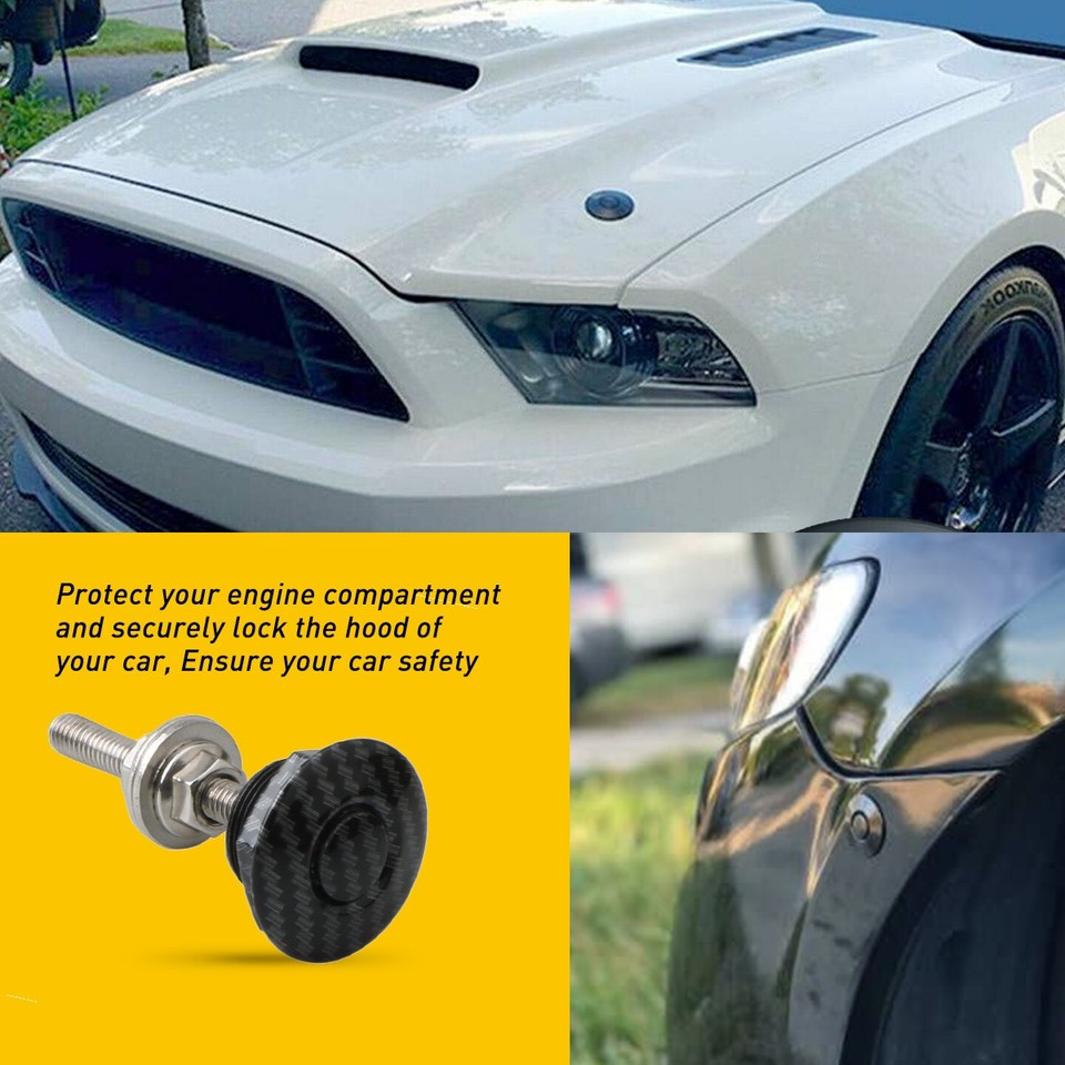 Carbon Fiber Push Button Quick Release Hood Bonnet Pins Lock Clip Car ...