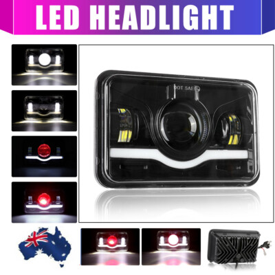 4x6" LED Headlight High Low Beam For FJ80 FZJ80 Toyota Landcruiser 60 ...