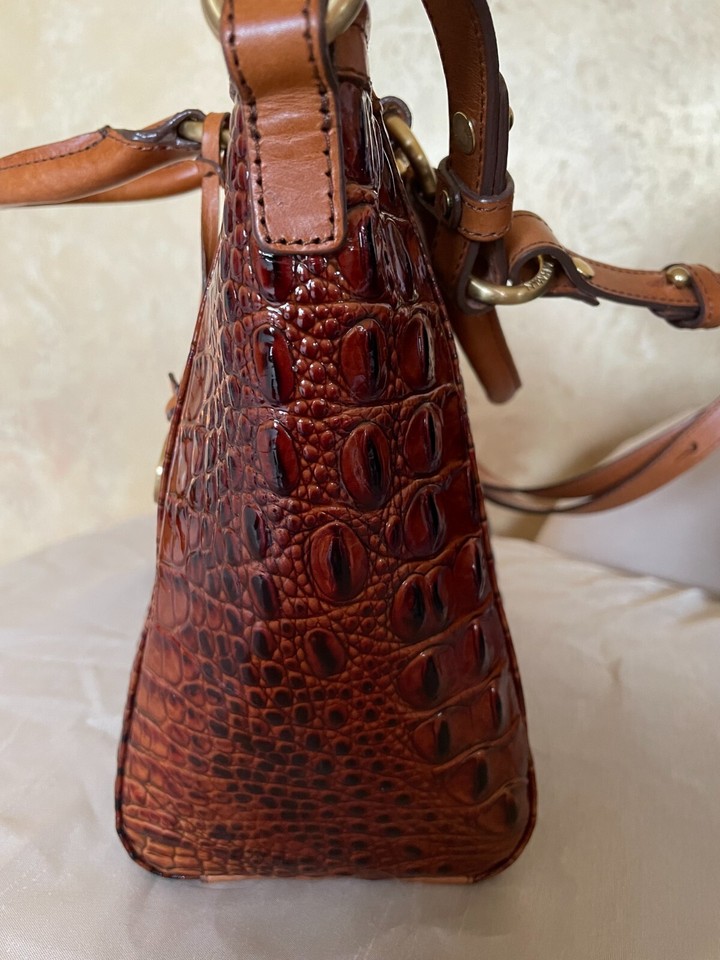 BRAHMIN Mini Asher Pecan Melbourne High Gloss MINT Condition! | eBay