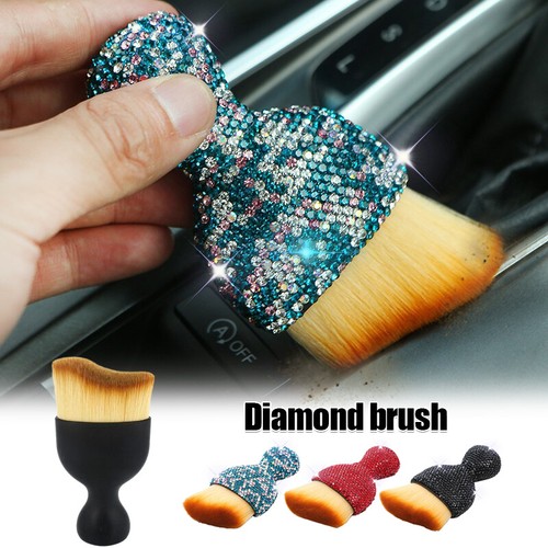 Car Shiny Rhinestones Brush Auto Detailing Cleaning Air Outlet Cleaner ...