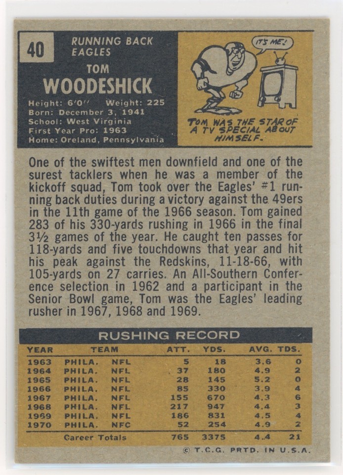 TOM WOODESHICK 1971 TOPPS #40 | eBay