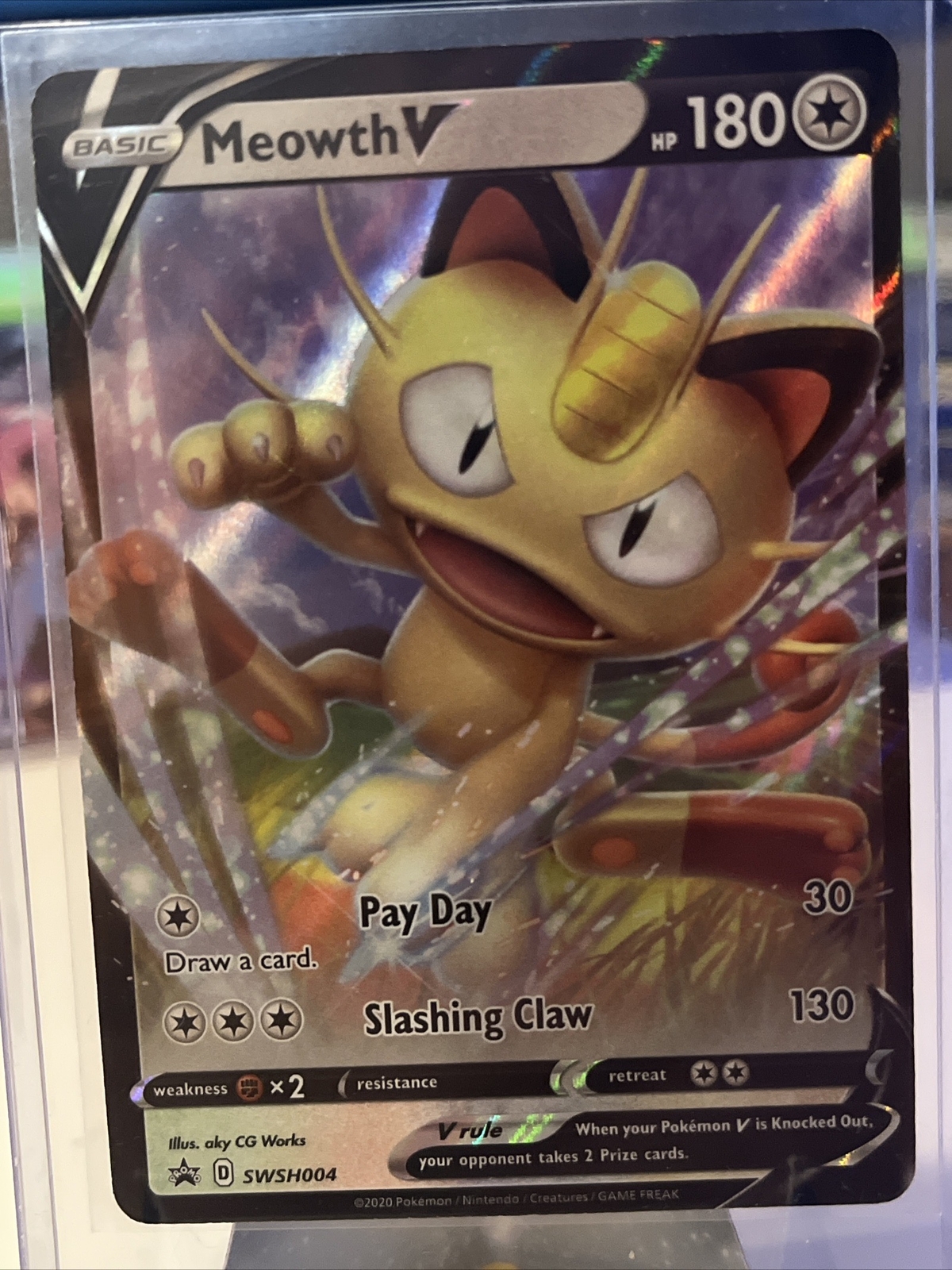 Pokémon TCG Meowth V SWSH Black Star Promos SWSH004 Holo Promo for sale ...