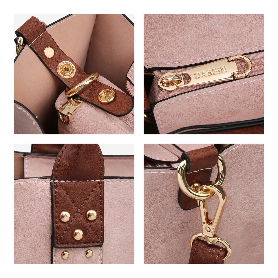 Dasein Women Handbags Stylish Medium Satchel Totes Shoulder Bag Studs ...