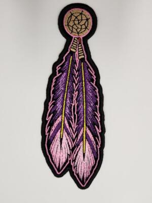 Feathered Dream Catcher Patch Biker Sew or Iron on Vest cut tribal ...