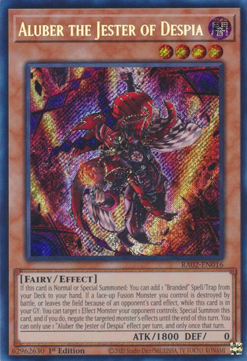 Aluber the Jester of Despia (Secret Rare) RA02-EN016 25th Anniversary ...