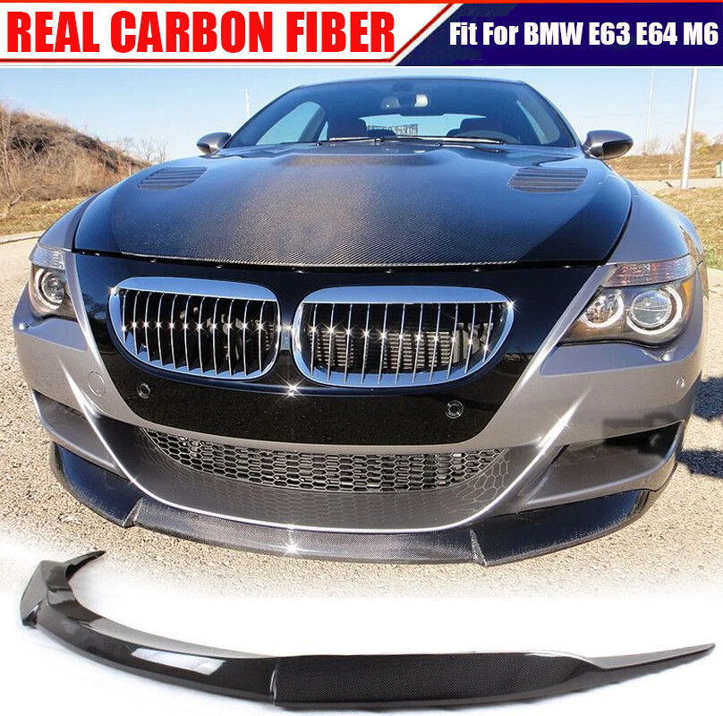 Fit for BMW 6 Series E63 E64 M6 2006-2010 REAL CARBON Front Bumper Lip ...