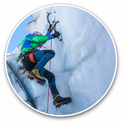 2 x Vinyl Stickers 25cm - Climbing Mountaineering Ice Climb Cool Gift ...