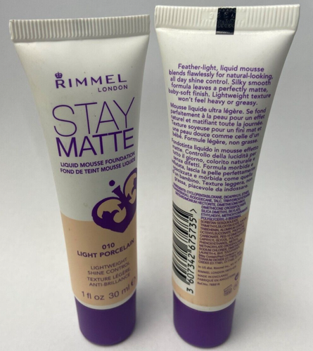 Rimmel Stay Matte Liquid Mousse Foundation 010 Light Porcelain *Twin ...